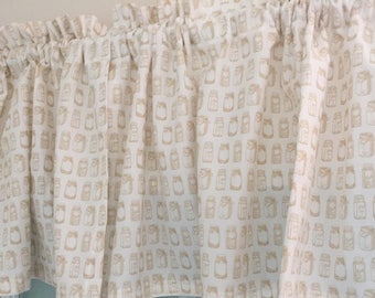 Aqua and White Canning Jars Valance 42 Inches Wide | Etsy