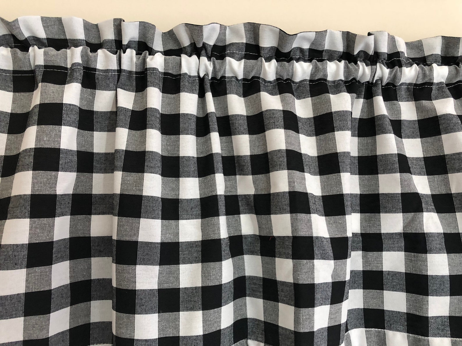 Black and White Buffalo Check Valance ~ 41 ~ 42 Inches Wide ~ Decorator ...