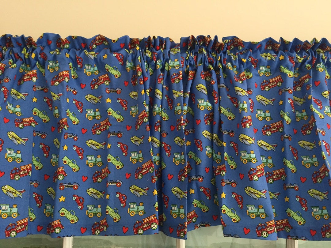 Beep Beep Cars, Trains and Trucks Valance ~ 42 Inches Wide - Etsy