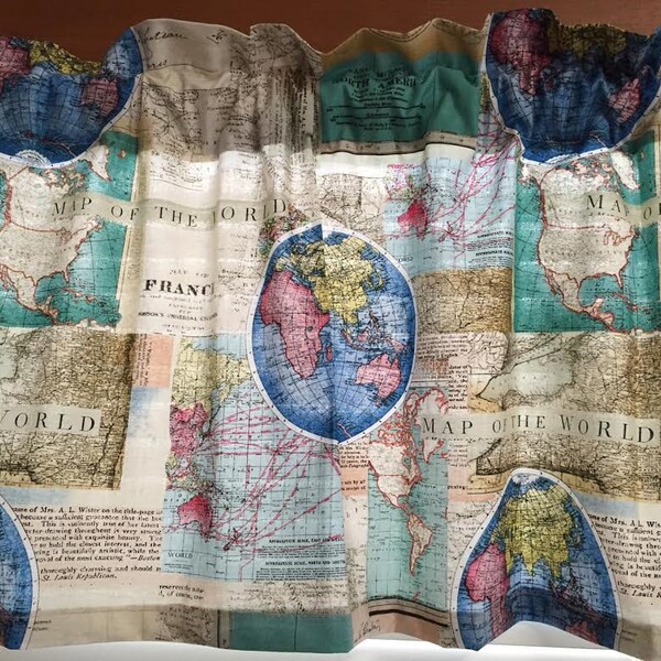 Linen World Map - Etsy