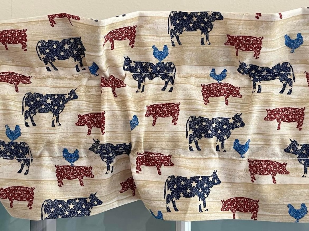 Cows, Pigs & Chickens Kitchen Sleeve Valance ~ *please Note: Sleeve ...