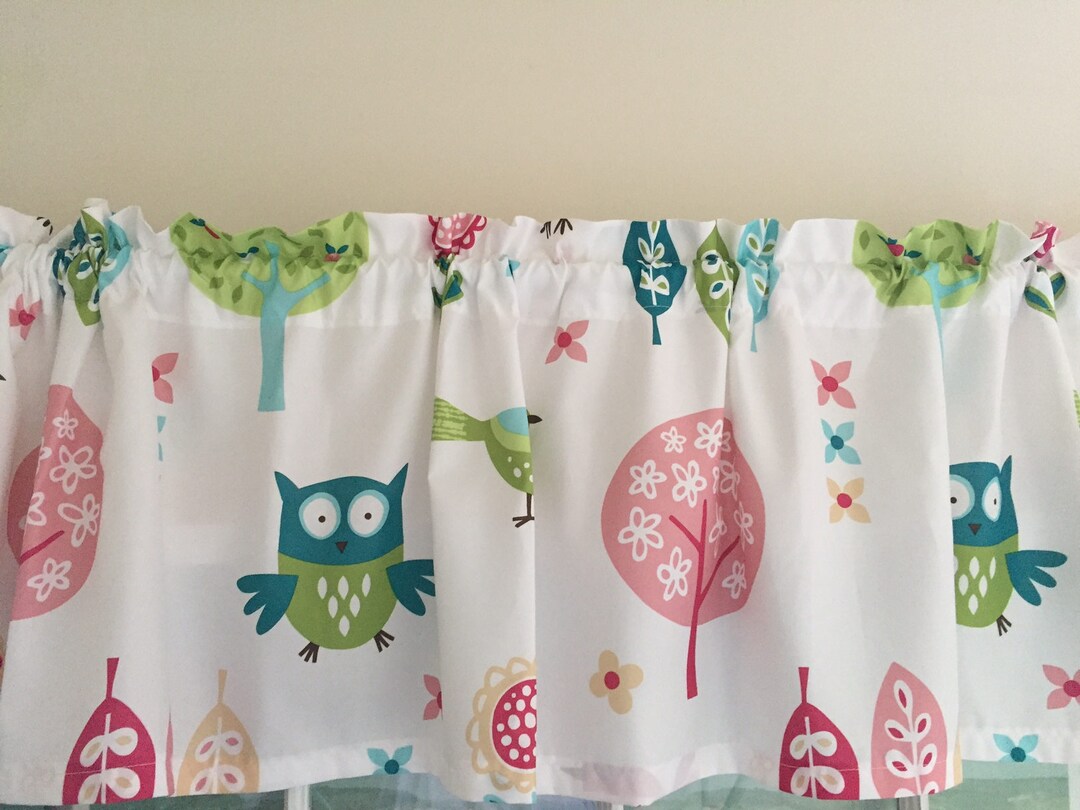 Fun Birds, Trees, Flowers & Owls Valance ~ 70 Inches Wide - Etsy