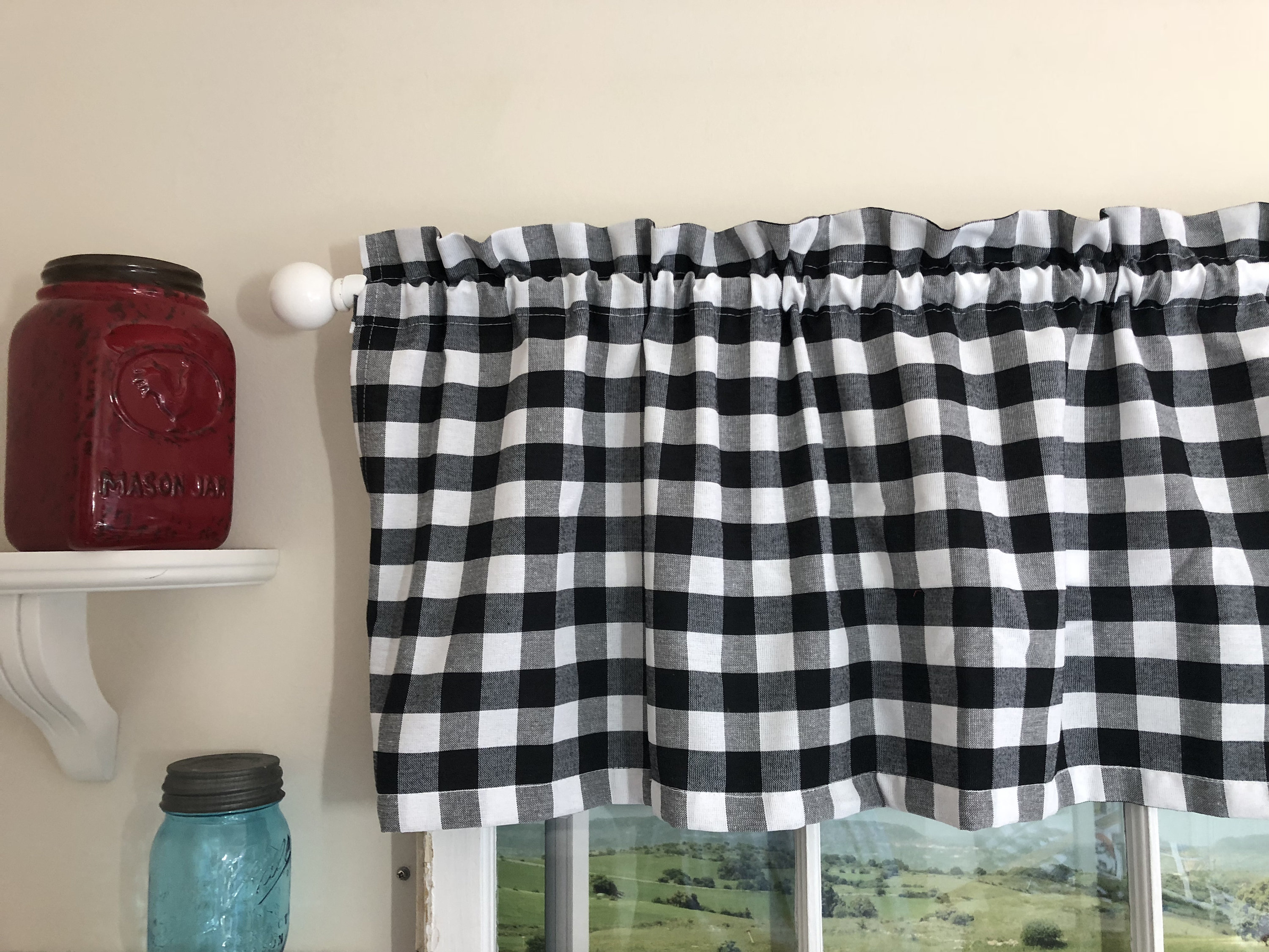 Black and White Buffalo Check Valance 41 42 Inches Wide - Etsy