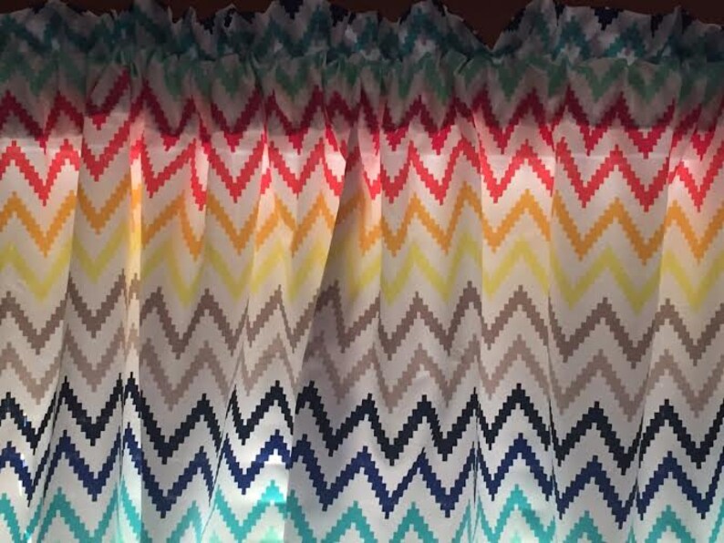 Multi-color Chevron Window Valance Matches Bedding - Etsy
