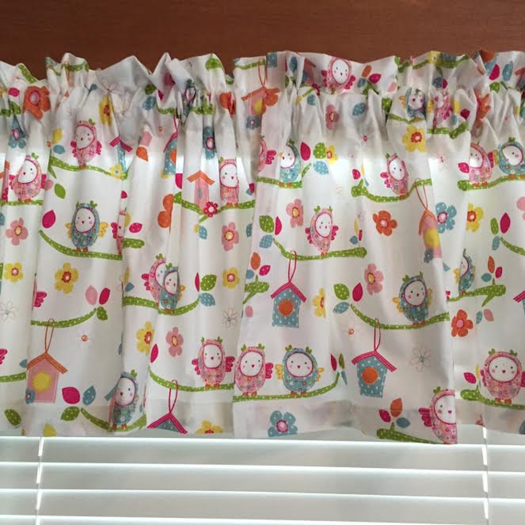 Baby Birds & Birdhouses Nursery Window Valance ~ 42" Wide - Etsy
