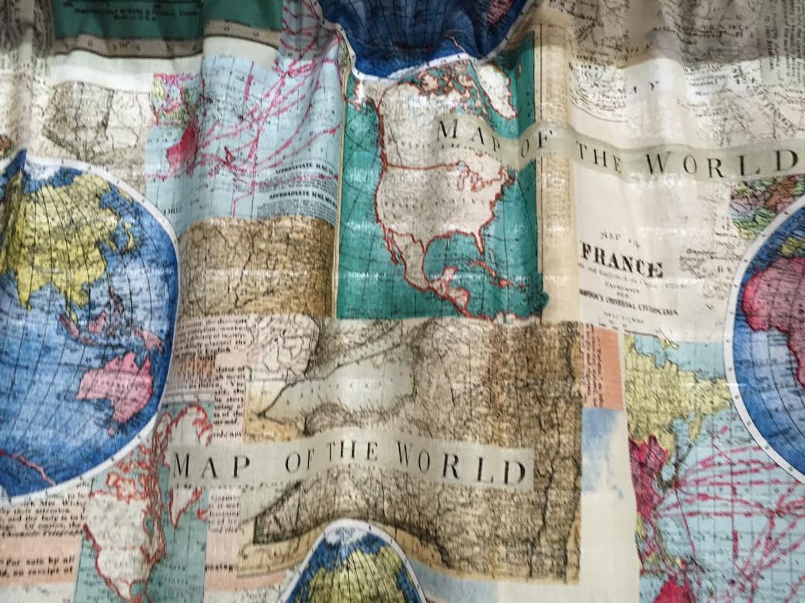Map of the World Valance 41 42 Inches Wide - Etsy