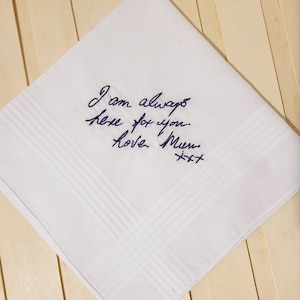 Personalised Handwriting Embroidered Handkerchief – Custom Wedding ...