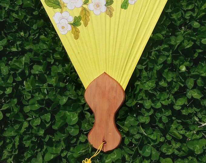 Hand Fan, Handpainted Fan, Handmade Fan, Yellow Fan, Flower Fan ...