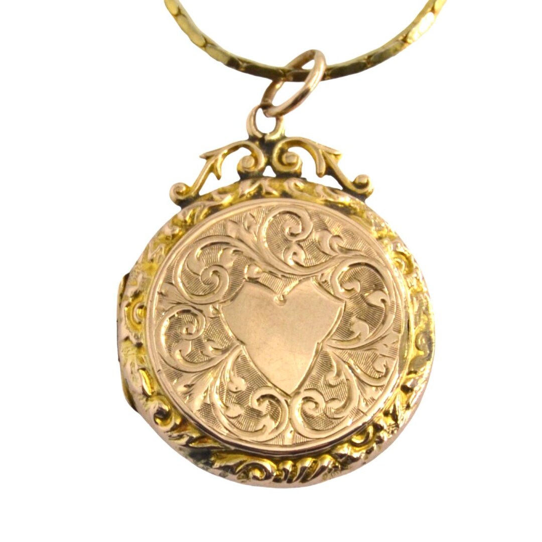 Antique 9ct Gold Back and Front Round Locket Pendant - Etsy