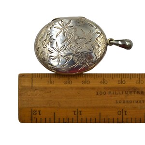Large Sterling Silver Victorian Locket Engraved With Birds - Etsy