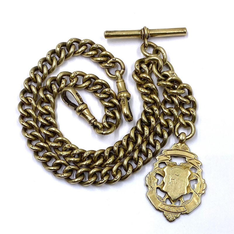 Double Albert Antique Chain - Etsy