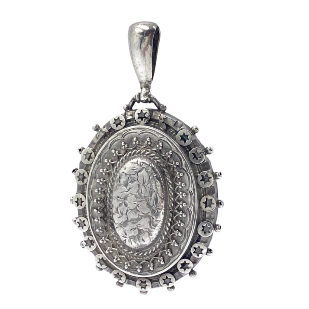 Large Antique Victorian Sterling Silver Locket - Etsy