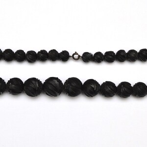 Antique Victorian Carved Whitby Jet Chunky Black Bead Necklace - Etsy