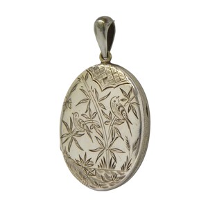 Large Sterling Silver Victorian Locket Engraved With Birds - Etsy