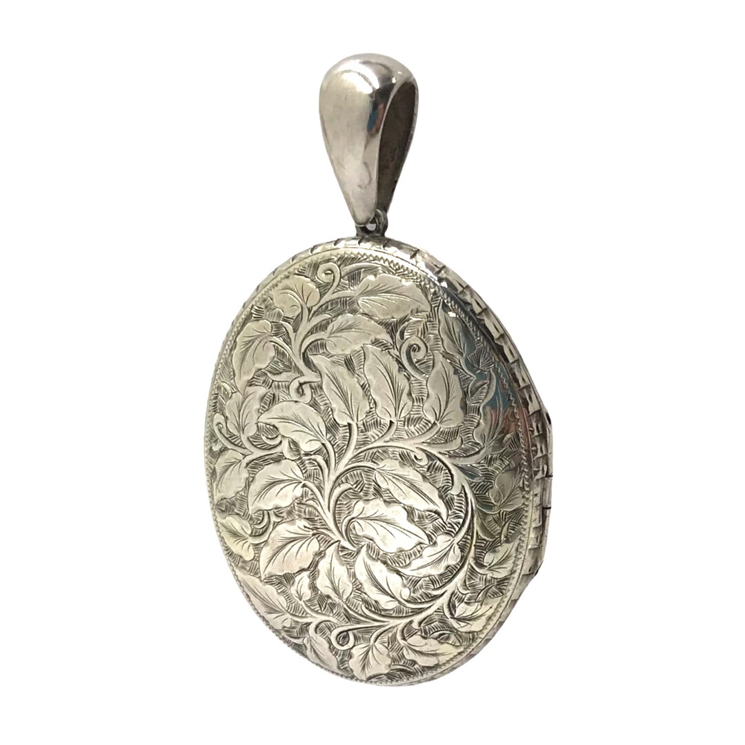Very Large Sterling Silver Victorian Locket Necklace - Etsy