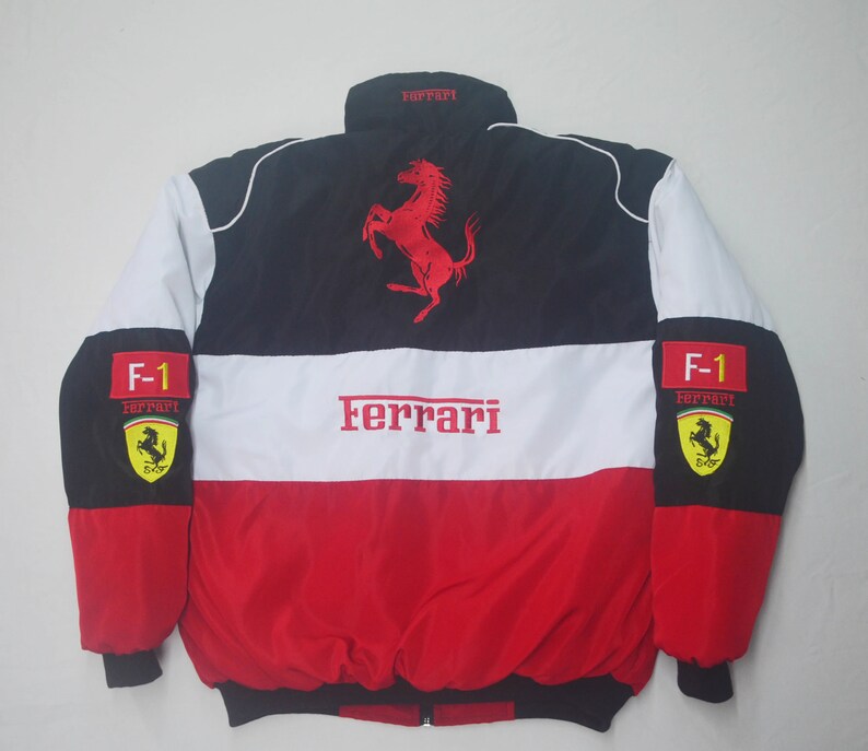 F1 Ferrari Jacket , Ferrari Bomber Jacket Style Formula 1 Racing RARE ...