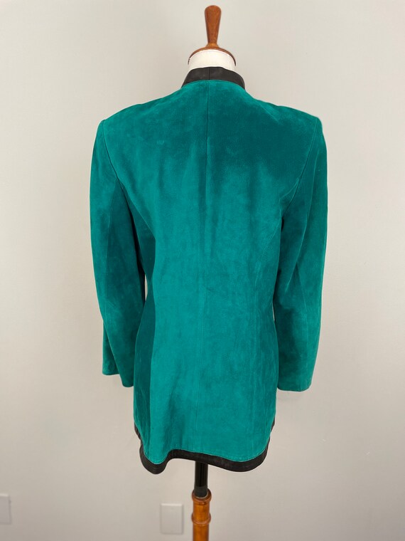 Vintage Emerald Green Leather Coat Danier Suede Leath… - Gem