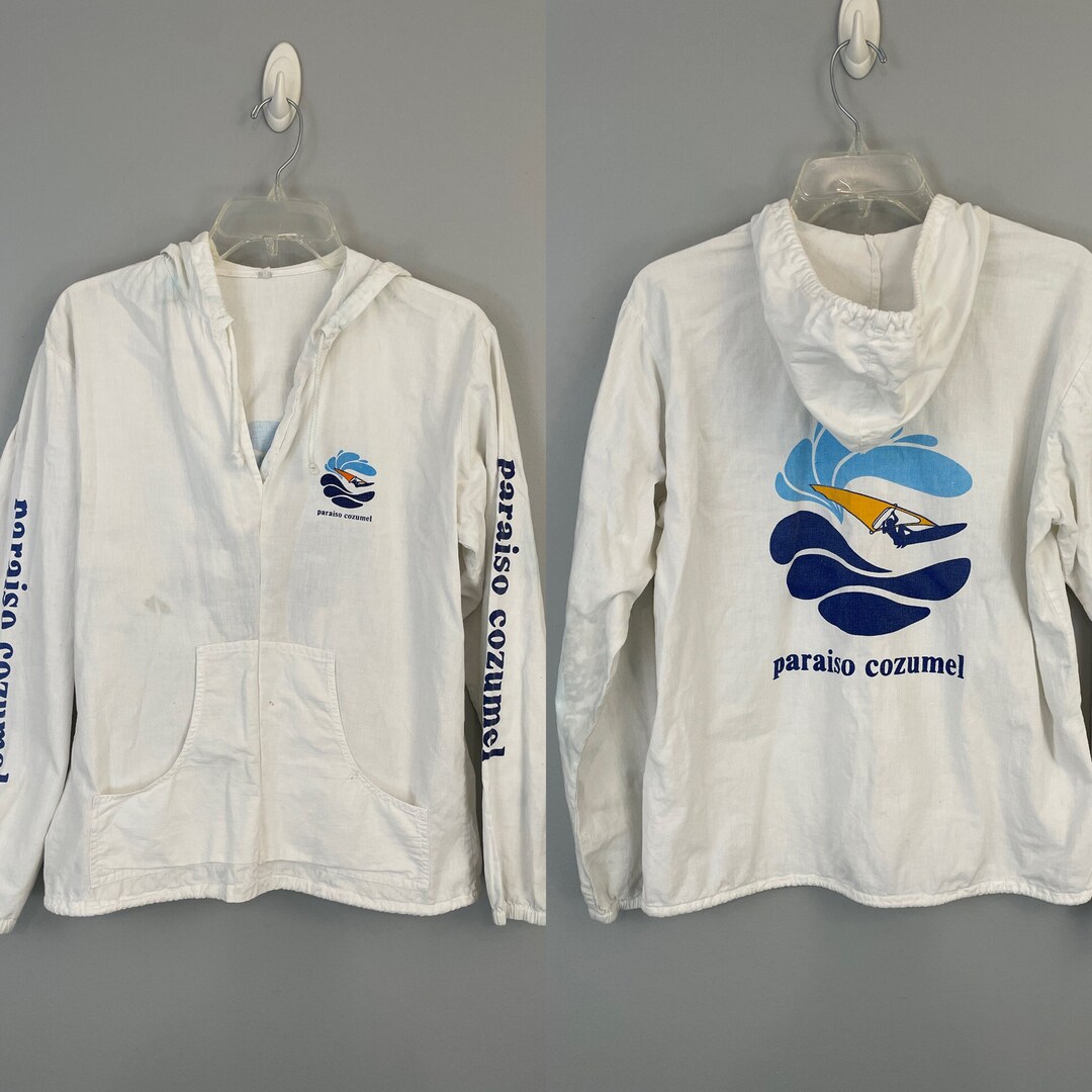 Vintage Cozumel Mexico Windsurfing Hooded Windbreaker Jacket Board ...