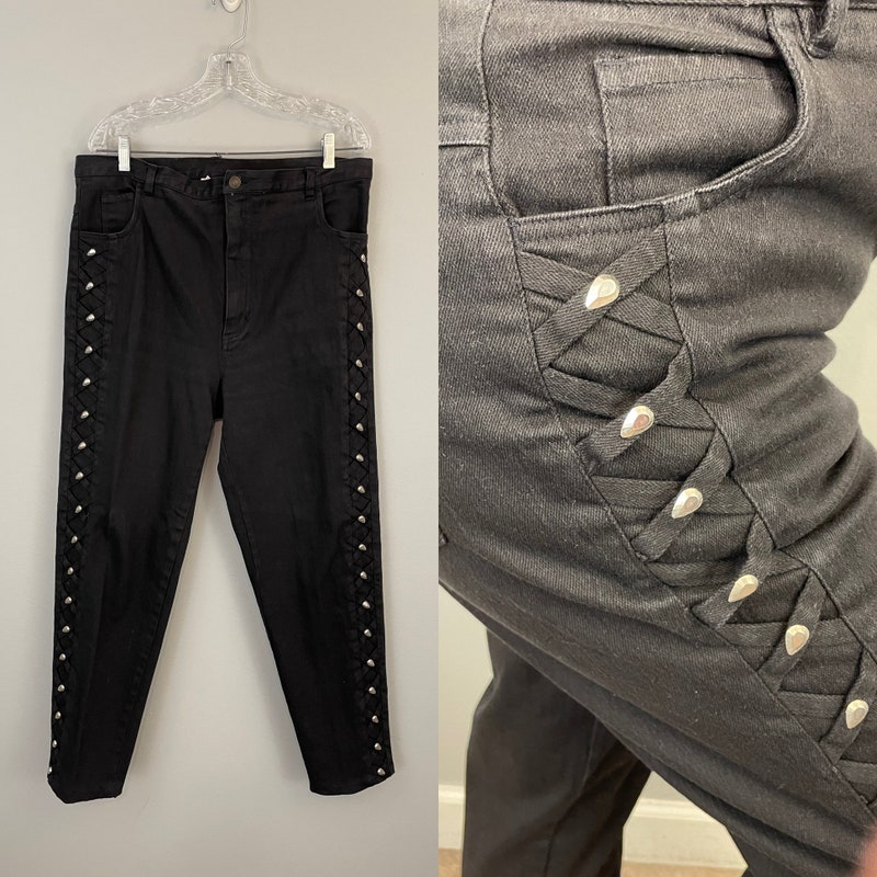 Studded Jeans - Etsy