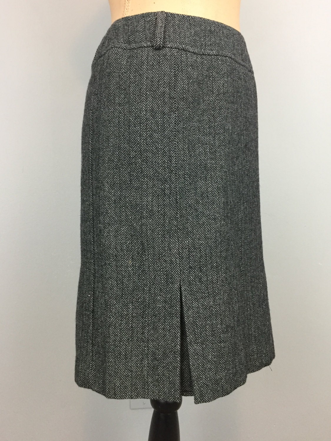 Wool Tweed Skirt Gray Pleated Skirt Fall Winter Womens Skirts Etsy