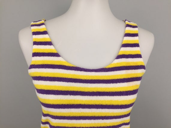 70s Tank Top Terry Cloth Stripe Summer Top Academia K… - Gem