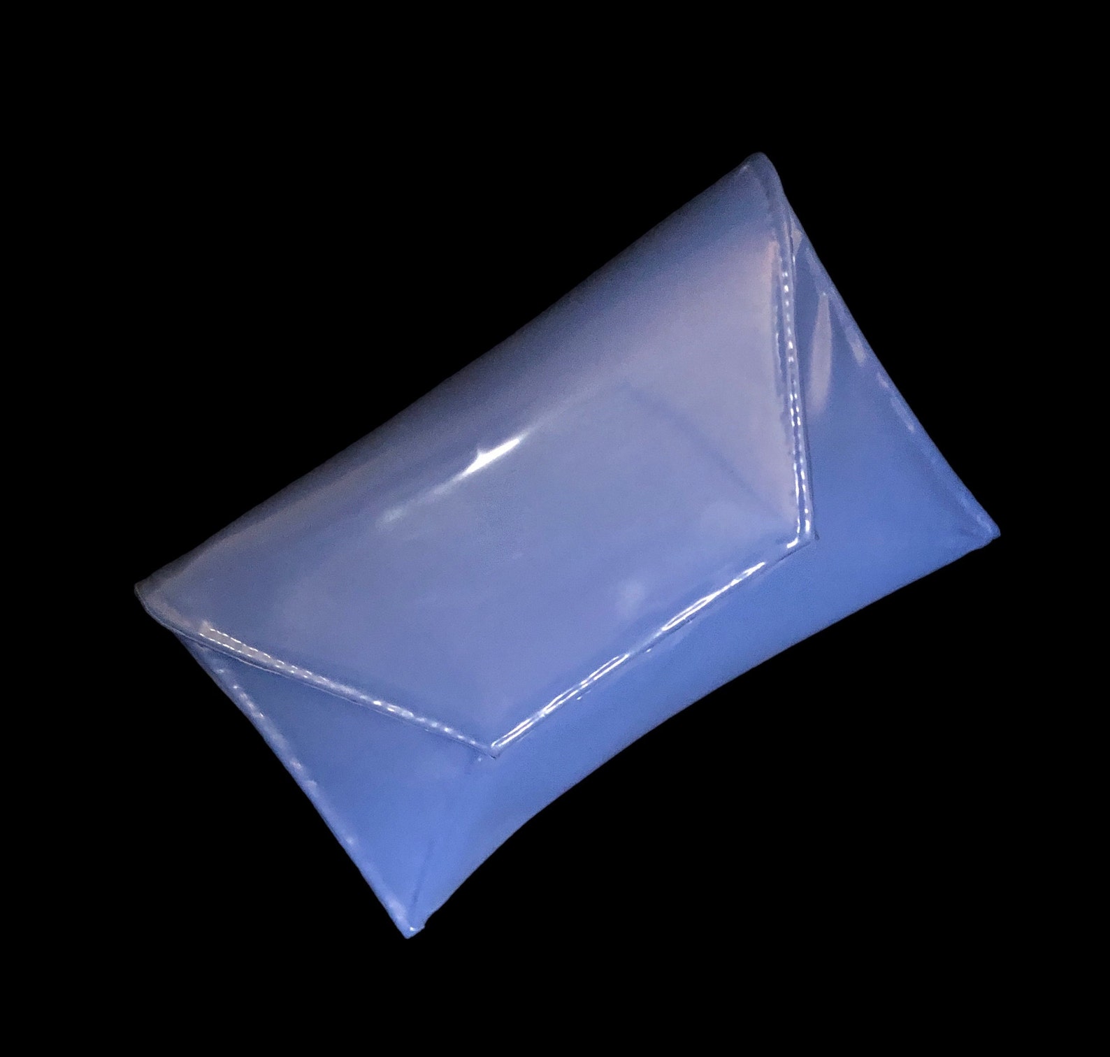 Latex Rubber Clutch Envelope Bag 10.5" With Magnetic Fastening and Gold ...
