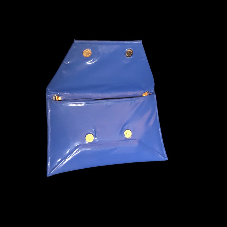 Latex Rubber Clutch Envelope Bag 10.5" With Magnetic Fastening and Gold ...