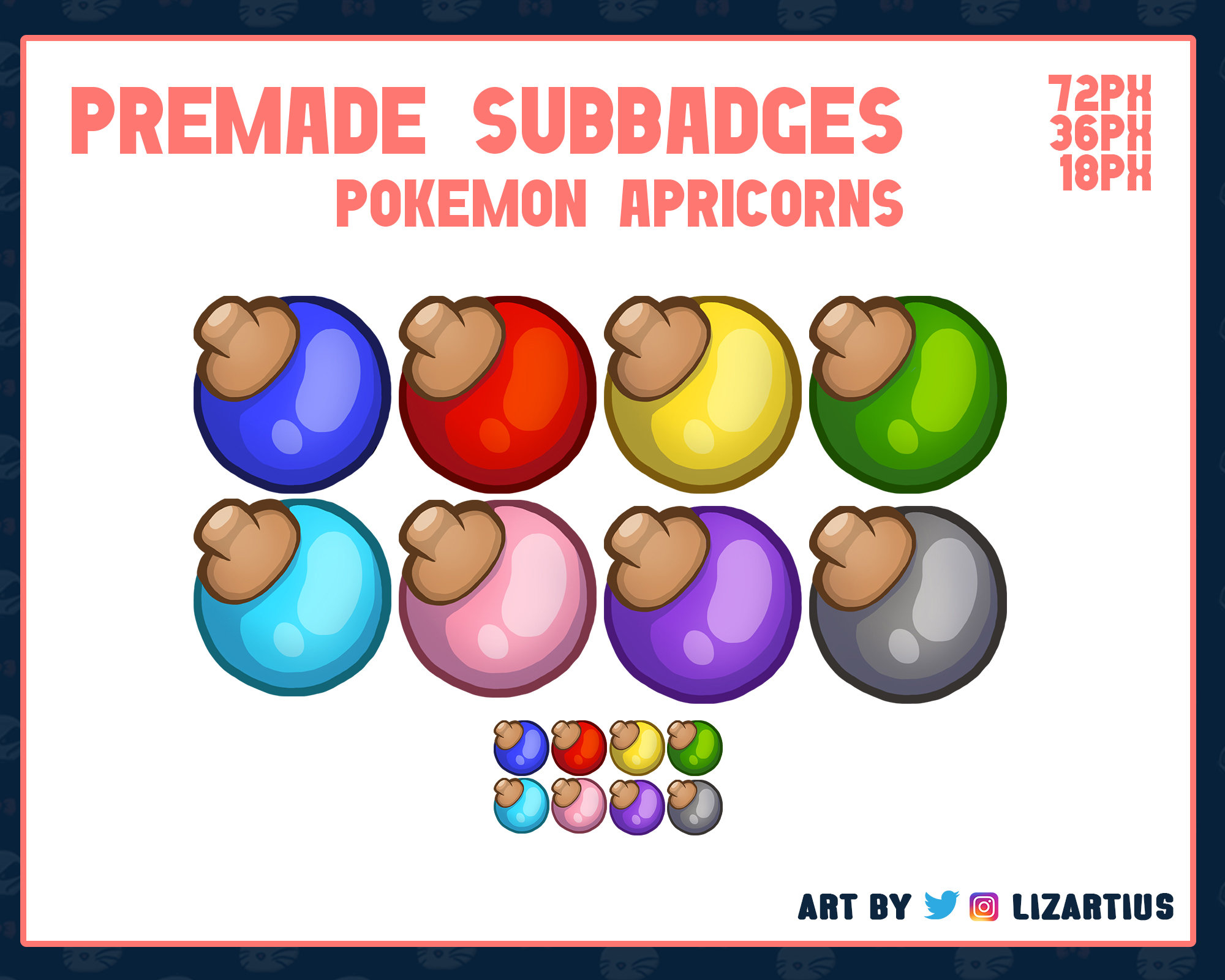 Pokemon Apricorn pre-hecho Subbadges bitbadge para Twitch Youtube ...