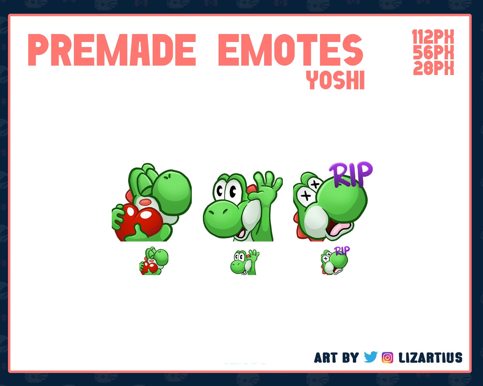 Yoshi vorgefertigte Emotes für Twitch Youtube Discord - Etsy.de