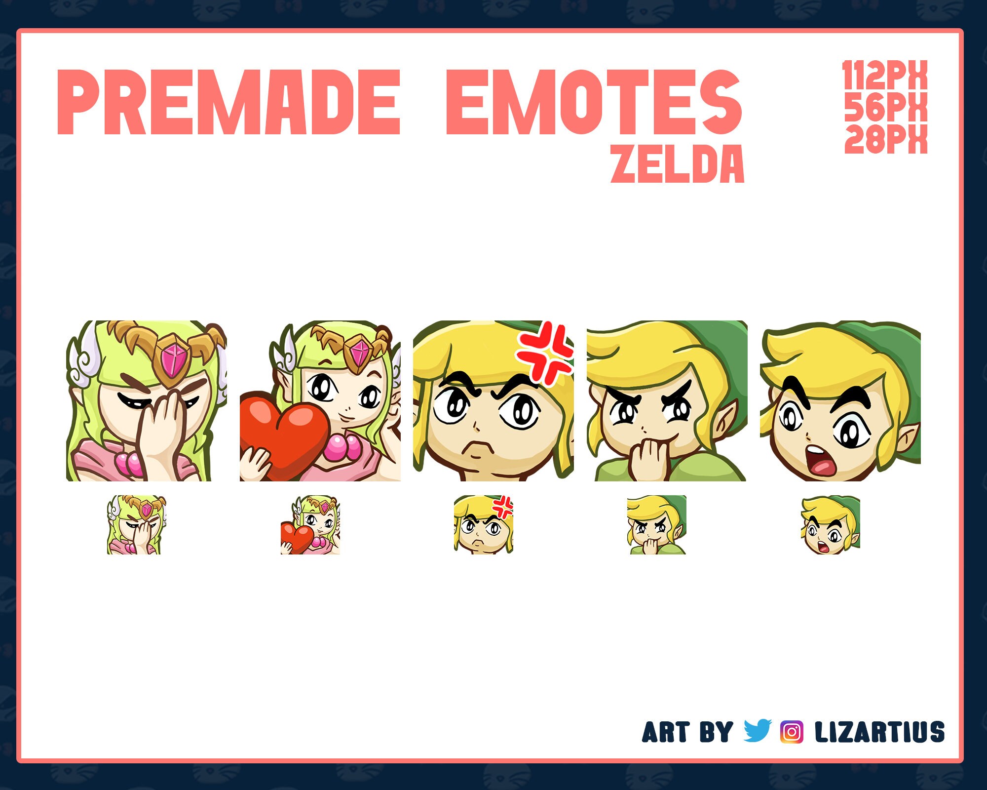 Zelda Pre-made Emotes for Twitch Youtube Discord - Etsy