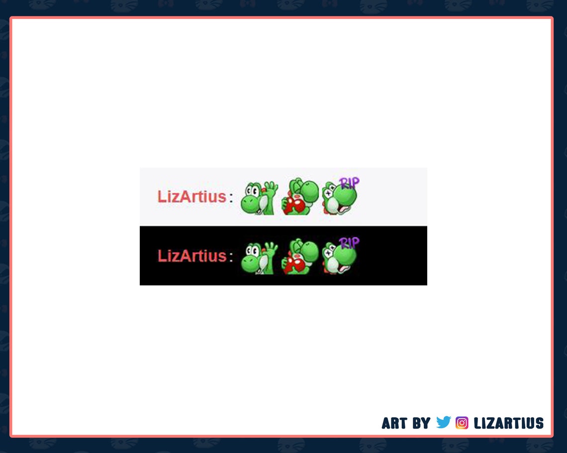 Yoshi Pre-made Emotes for Twitch Youtube Discord | Etsy