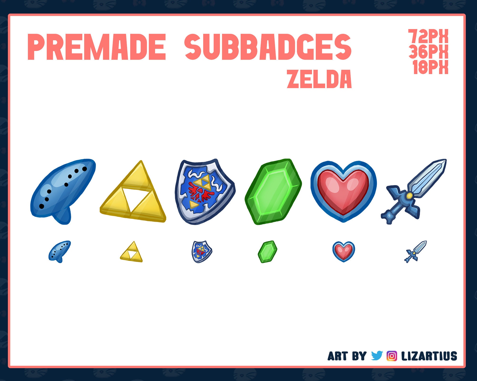 Zelda Items Pre-made Subbadges Bitbadge for Twitch Youtube (Download ...