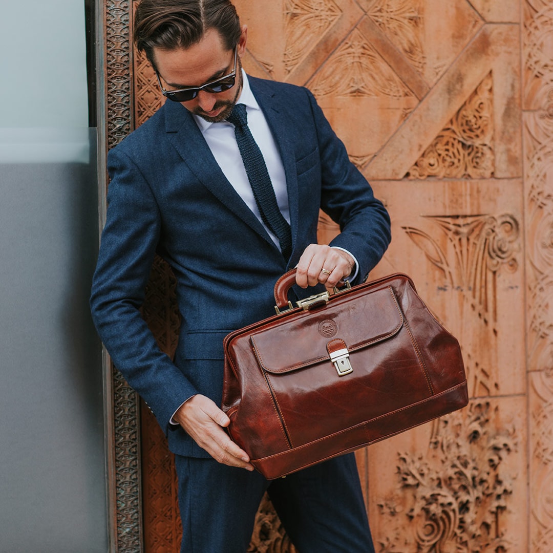 Leather Doctor Briefcase, Handmade Leather Doctor Style Bag, Handbag ...