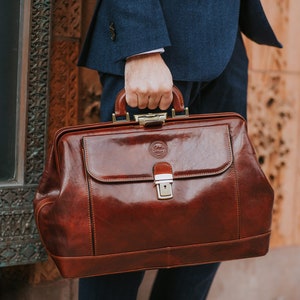 Leather Doctor Briefcase Handmade Leather Doctor Style Bag - Etsy