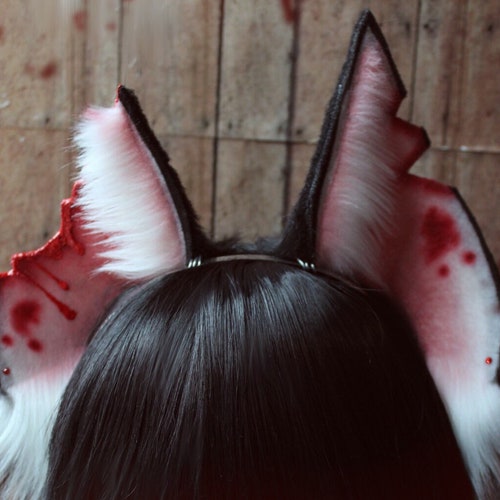 Lime Green and Black Faux Fur Bat Ears - Etsy