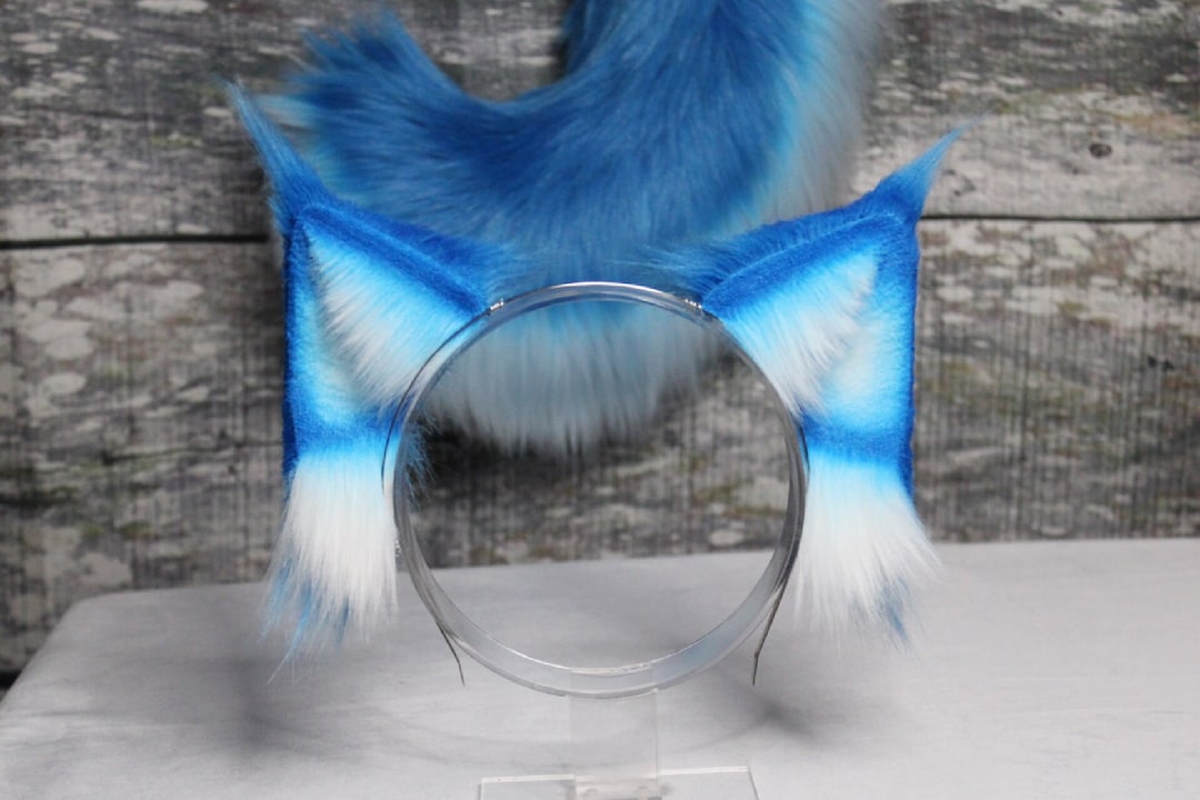 Light Blue Cat Ears and Tail Set - Etsy