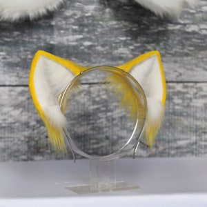 Yellow and White Faux Fur Fox Tails Set - Etsy