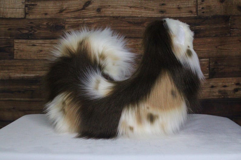 Spotted Brown Tan Beige Cream Faux Fur Curled Puppy Tail - Etsy