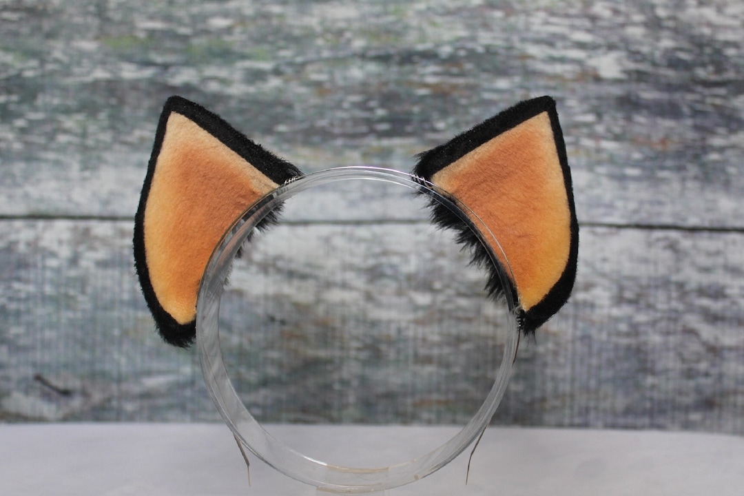 Black and Beige Tan Faux Fur Shadow Hedgehog Ears Headband - Etsy