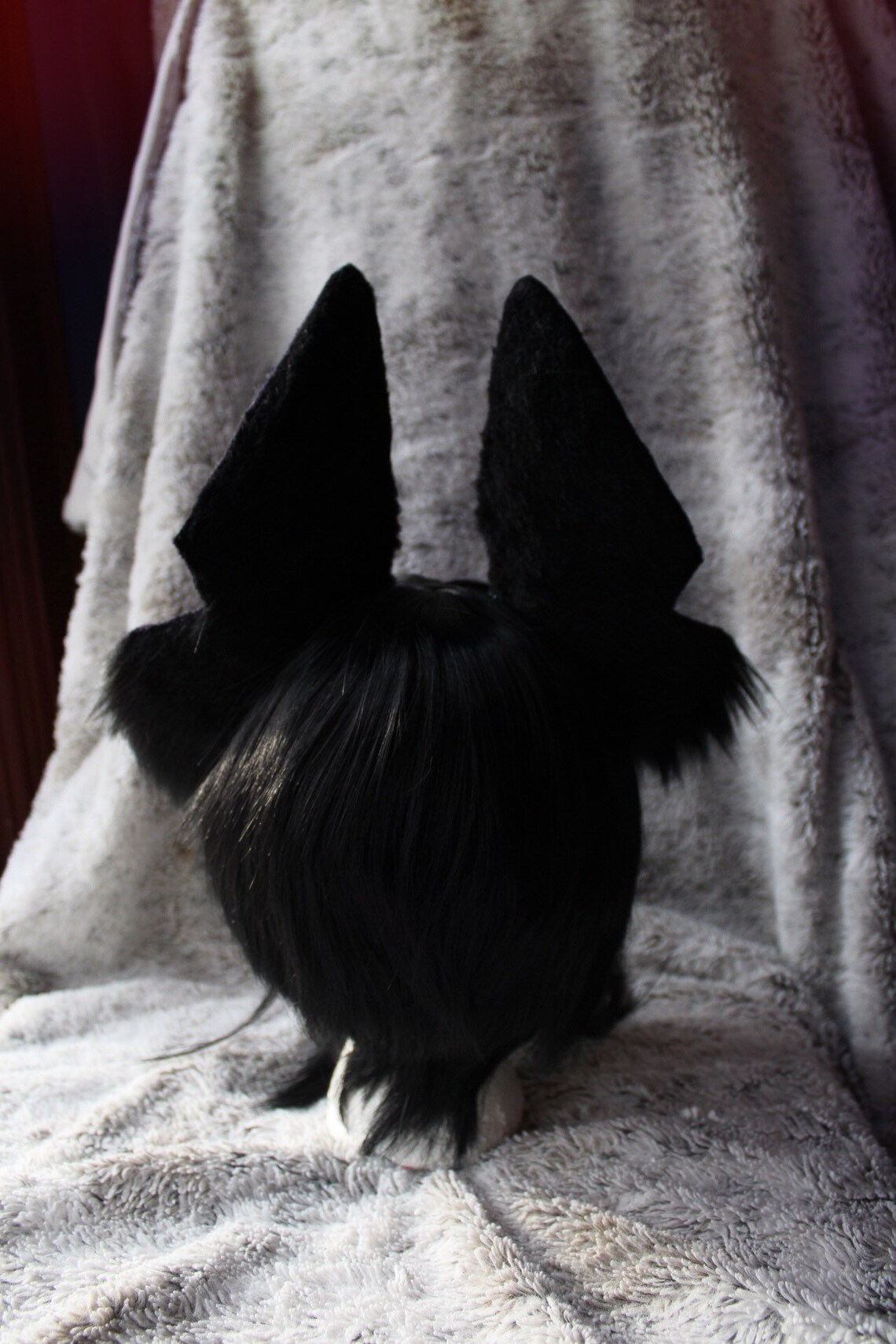 Purple & Black Faux Fur Anubis Ears and Tail | Etsy