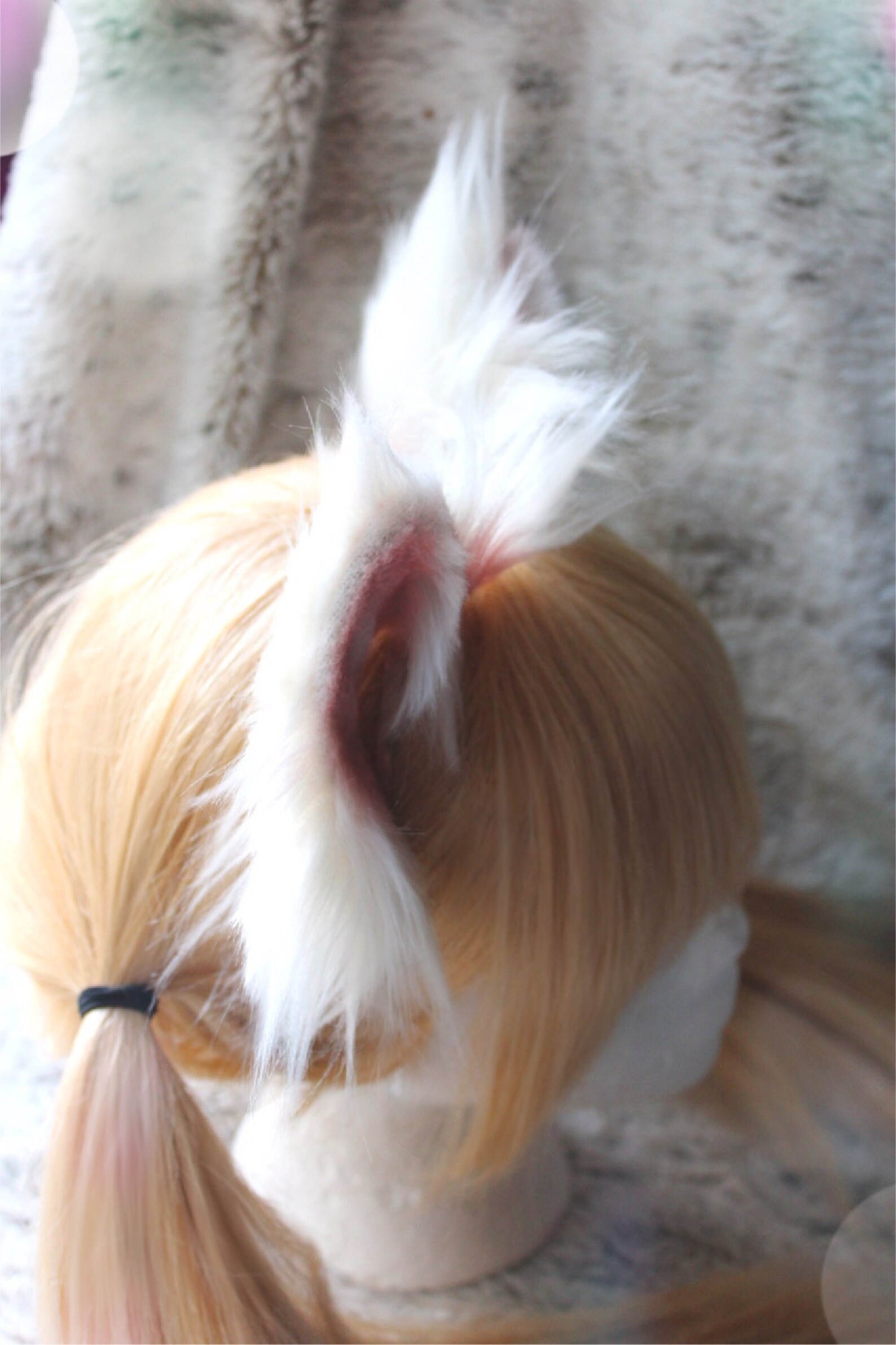 White Cat Ears Headband Etsy