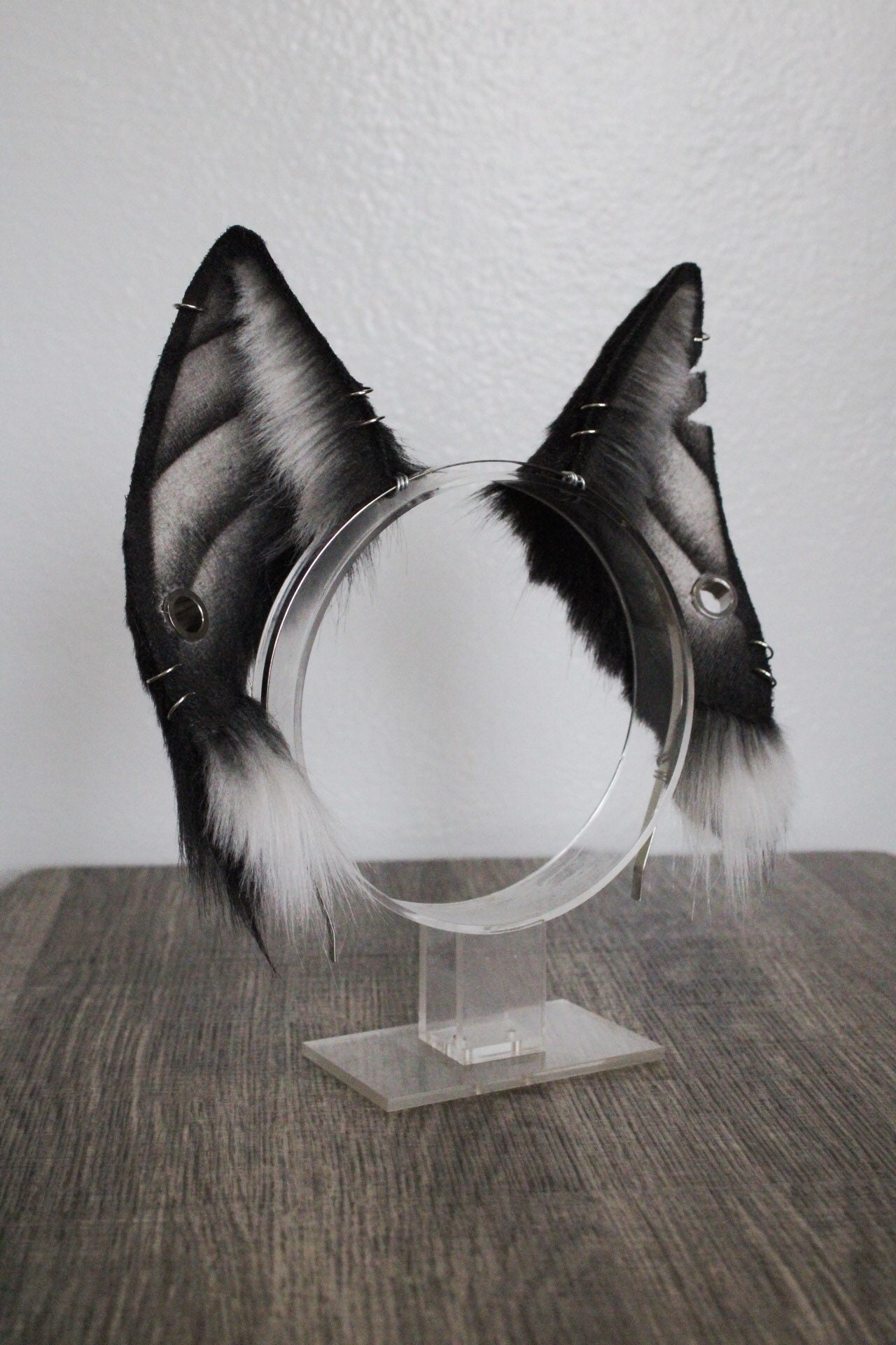 Black & White Faux Fur Mini Bat Ears - Etsy