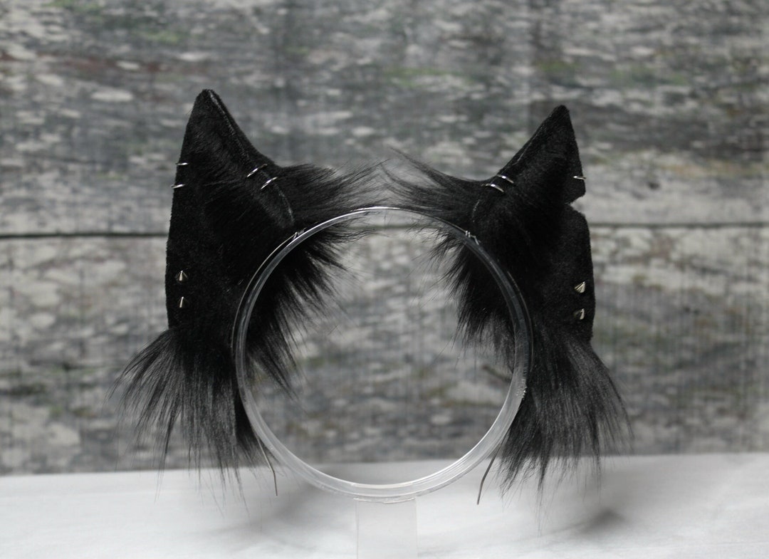 Black Faux Fur Wolf Ears Headand - Etsy