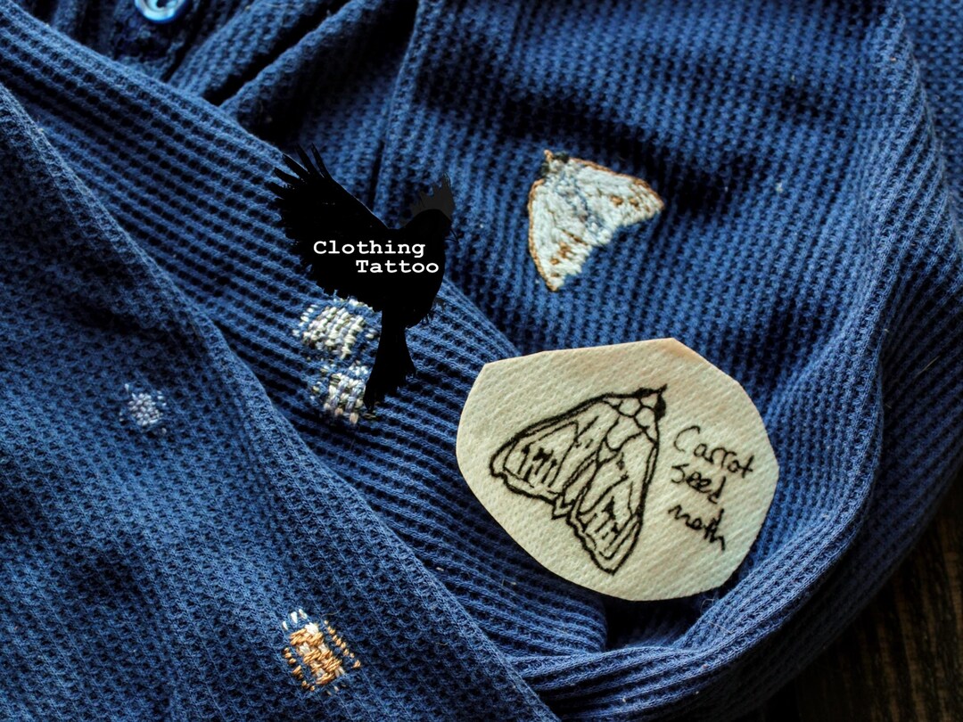 White Moth Clothing Tattoo...embroidery Pattern Water Soluble Sticker ...