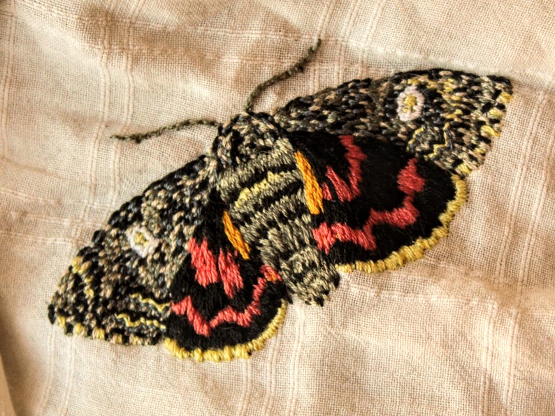 Underwing Moth Embroidery Pattern...pdf Digital Download - Etsy
