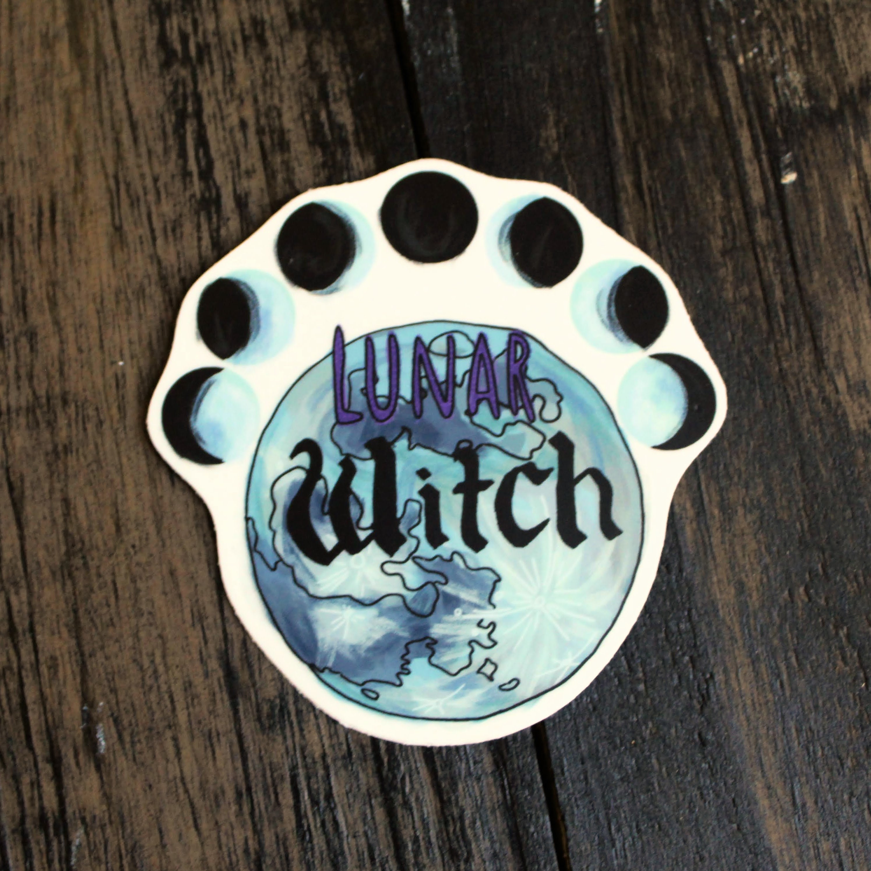 Lunar Witch Vinyl Waterproof Sticker - Etsy