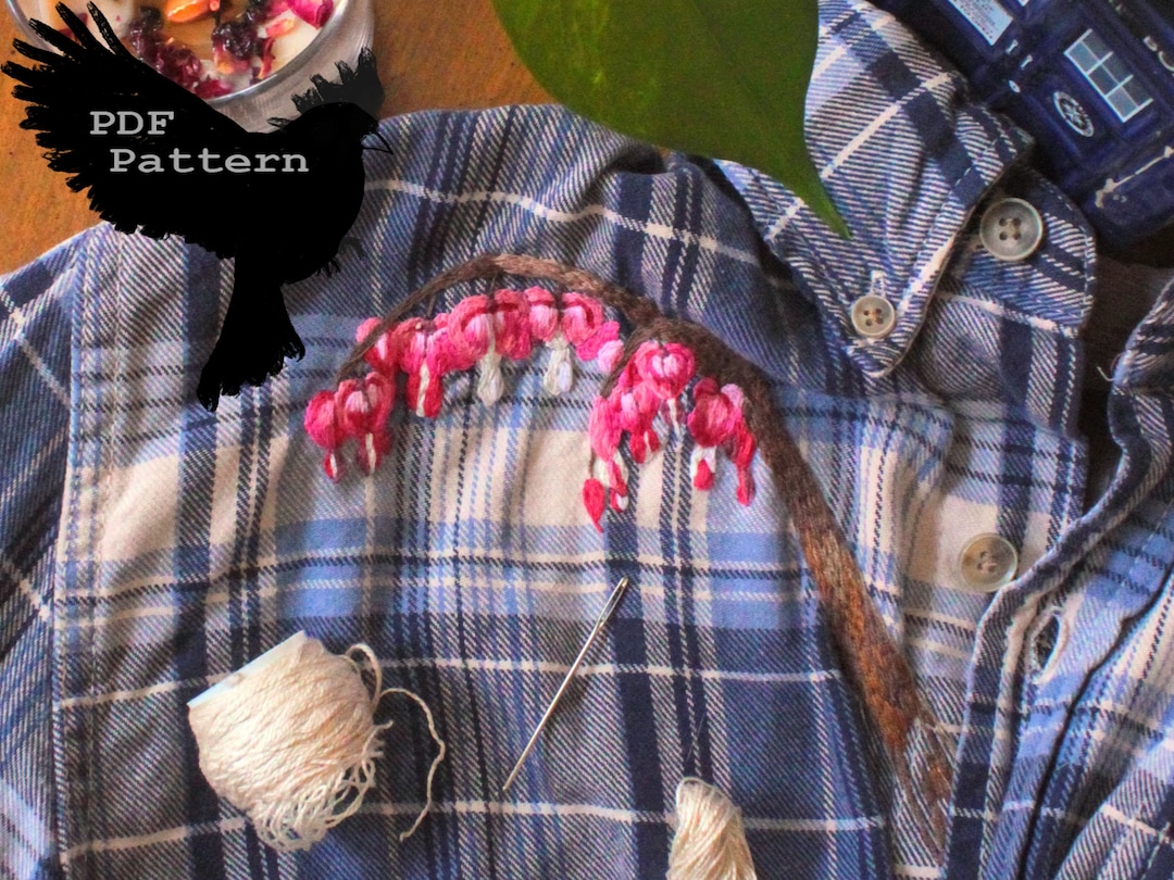 Bleeding Heart Flower Embroidery Pattern...pdf Digital Download - Etsy