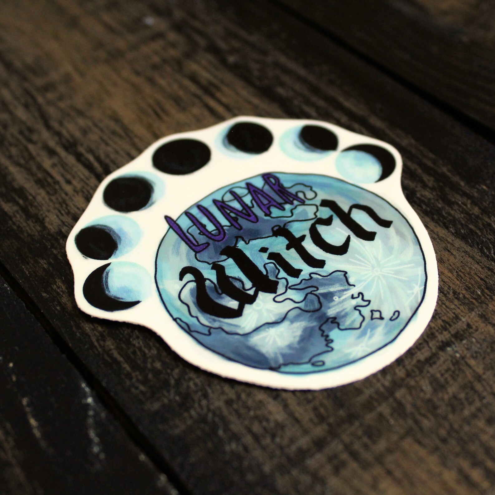 Lunar Witch Vinyl Waterproof Sticker - Etsy