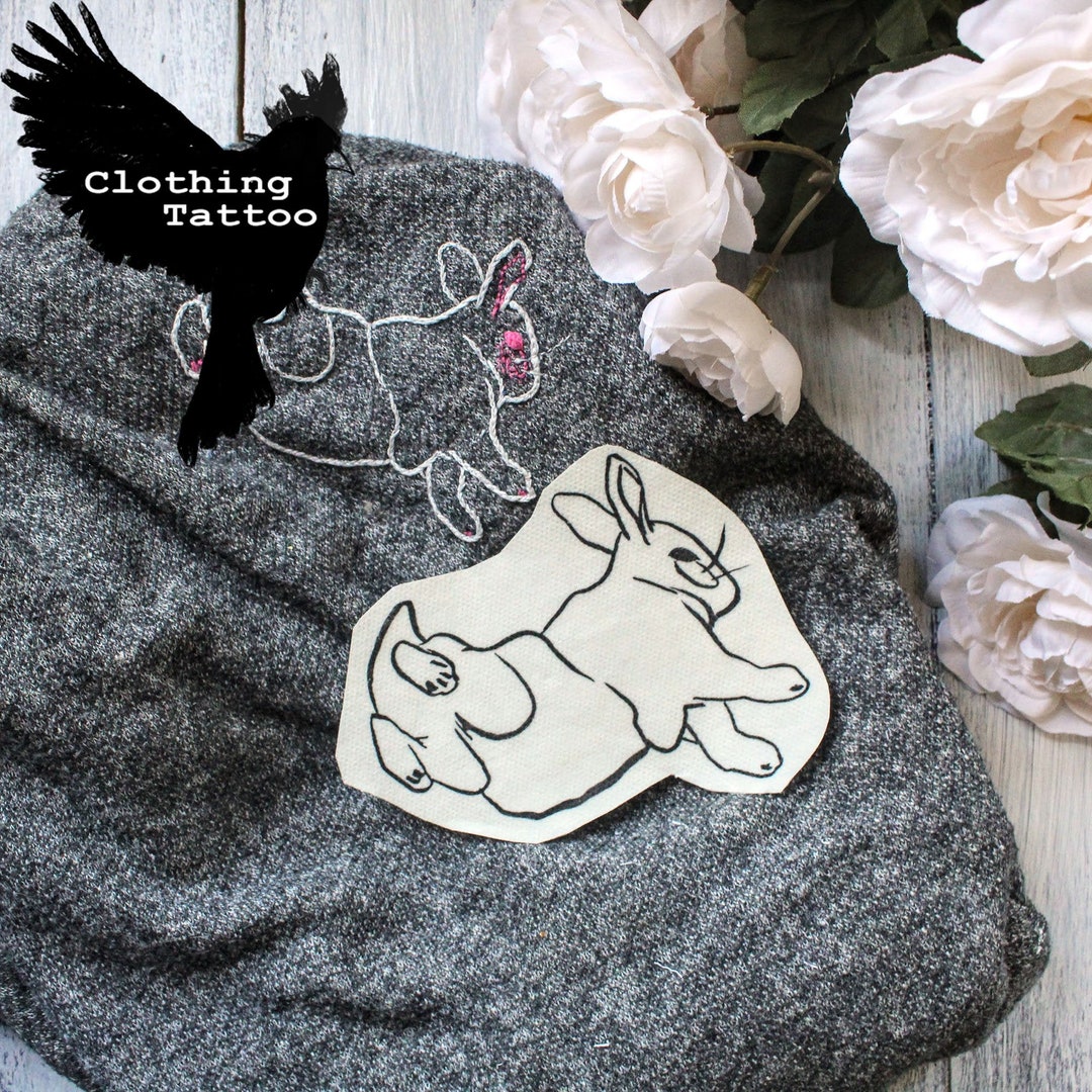 Bunny Rabbit Binky Clothing Tattoo...embroidery Pattern Water Soluble ...