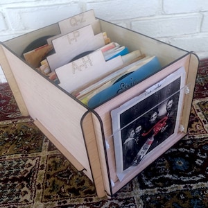 45 RPM Record Storage Box & Display Frame With Dividers - Etsy